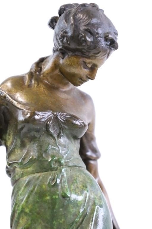 Louis Auguste Moreau | Auguste Moreau Elegance Bronze Sculpture | MutualArt