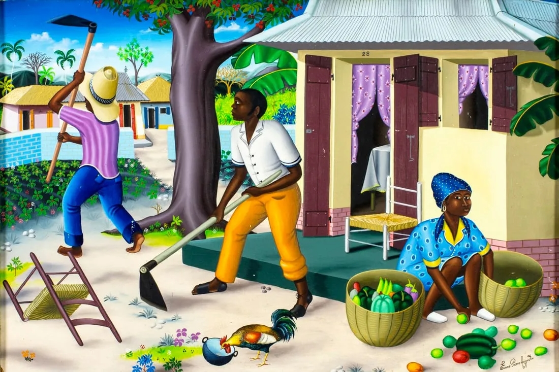 Pierre Augustin | Haitian Village Scene | MutualArt