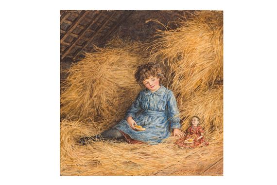 Caroline Paterson Sharpe | A little girl carrying a basket of flowers ...