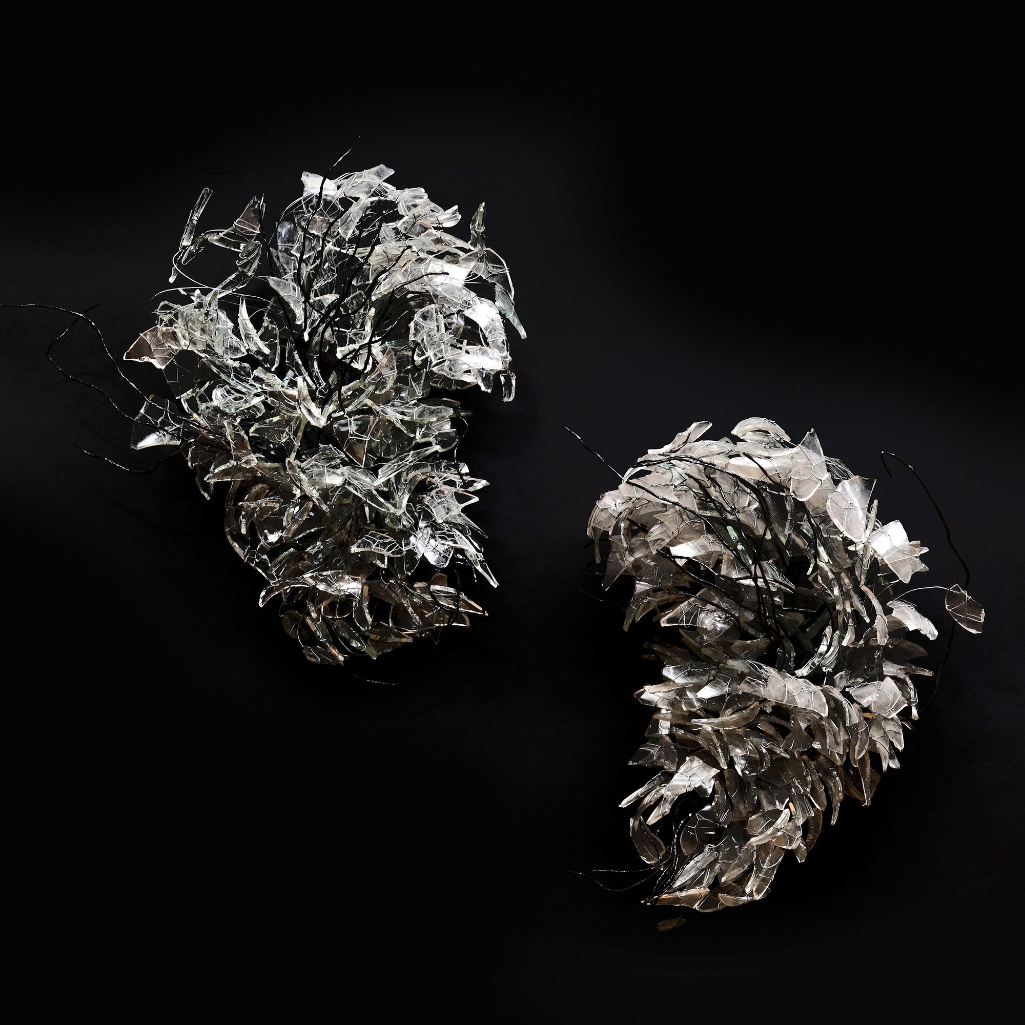 Deborah Thomas | Pair of Recycled Glass and Wire Wall Sconces, Designed ...