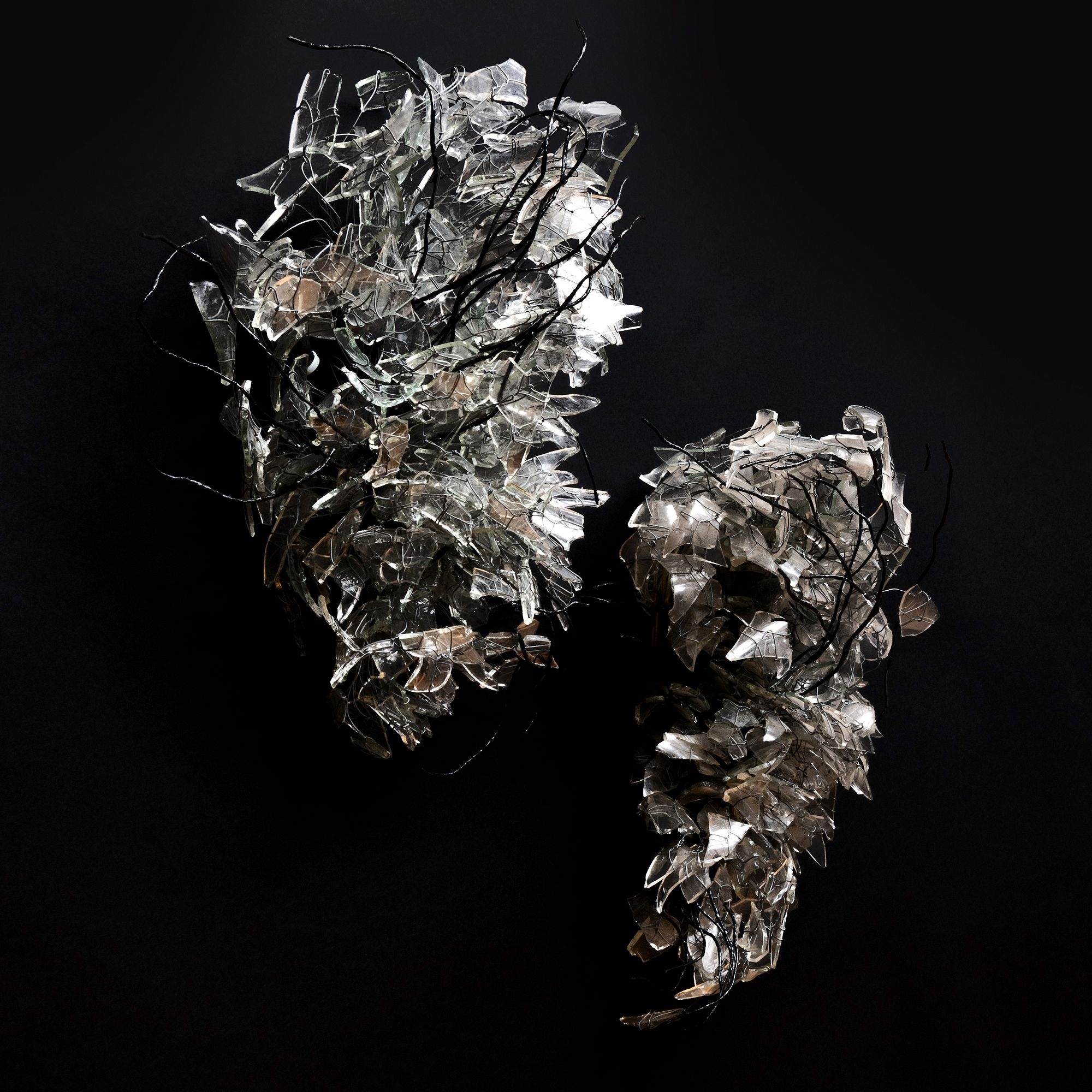 Deborah Thomas | Pair of Recycled Glass and Wire Wall Sconces, Designed ...