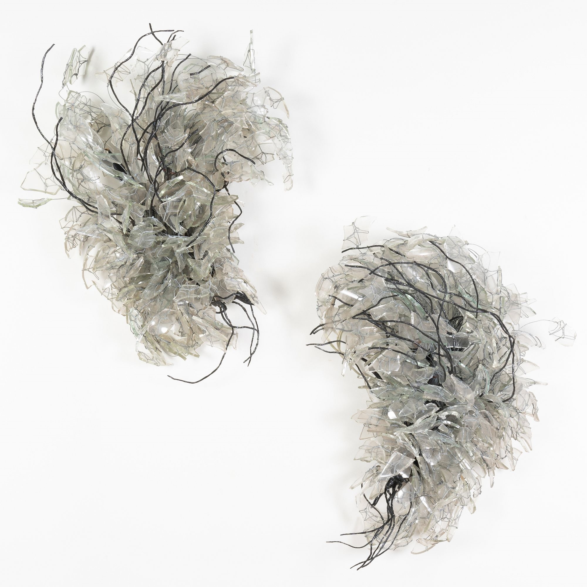 Deborah Thomas | Pair of Recycled Glass and Wire Wall Sconces, Designed ...