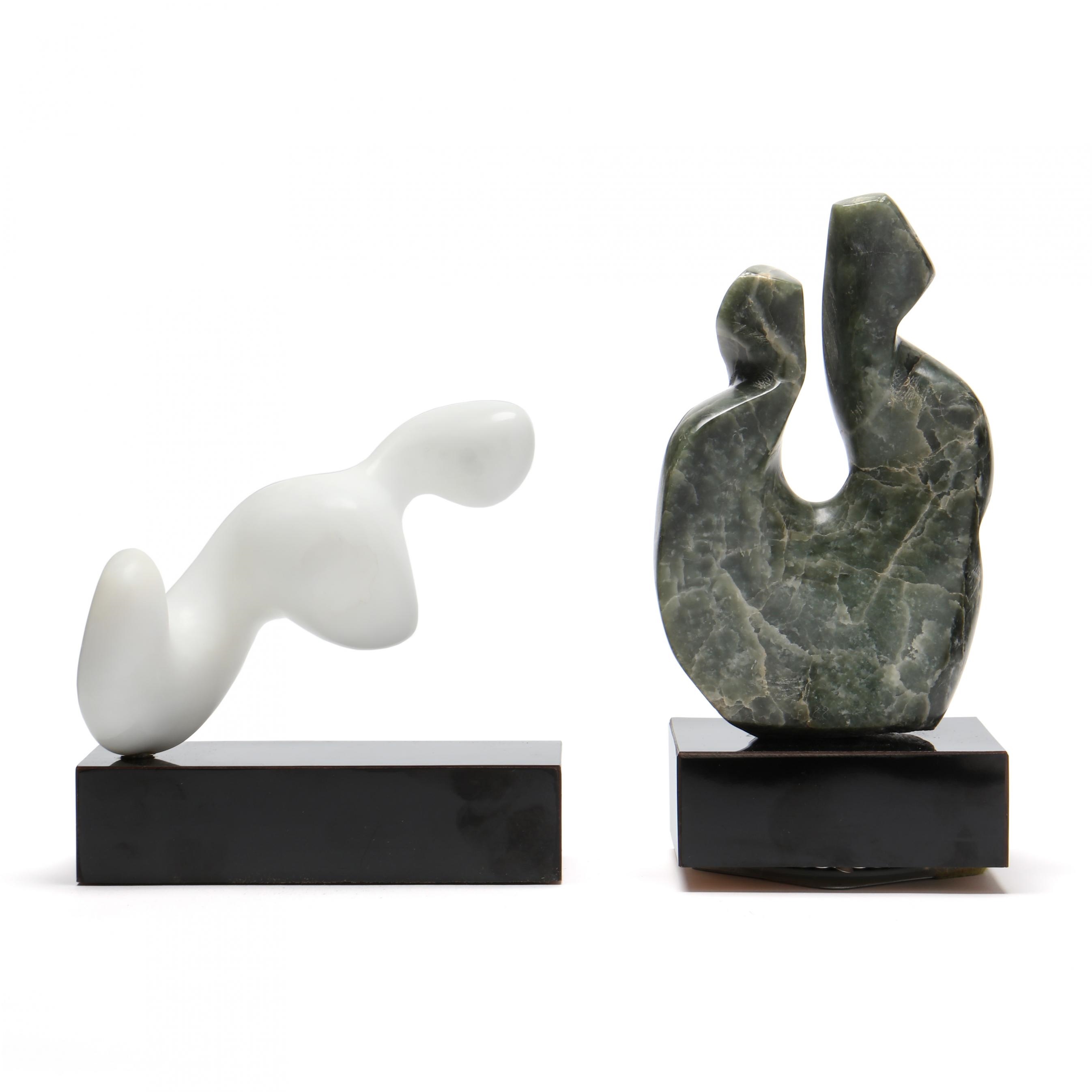 Freddy Canesse | Two Abstract Soapstone Sculptures (Circa 1986) | MutualArt