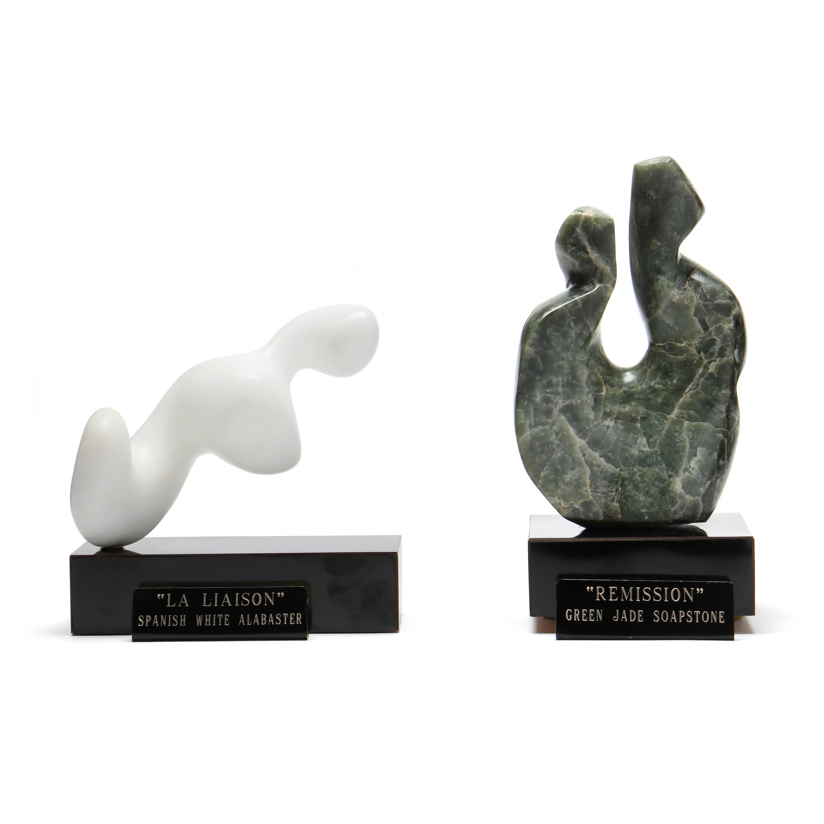 Freddy Canesse | Two Abstract Soapstone Sculptures (Circa 1986) | MutualArt
