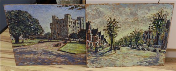 Michael Blaker | ‘Rochester Castle’ and ‘Urban street scene’ | MutualArt