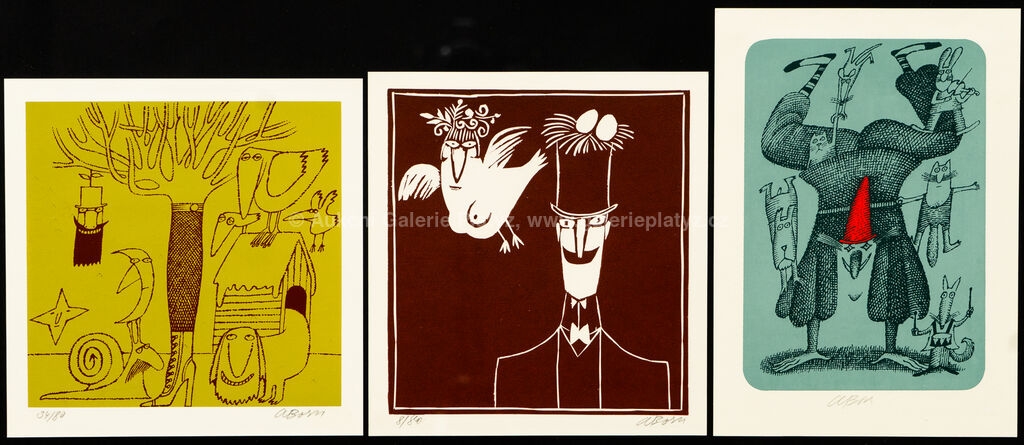 Adolf Born | Klaun; Muž s hnízdem na klobouku; Strom života | MutualArt