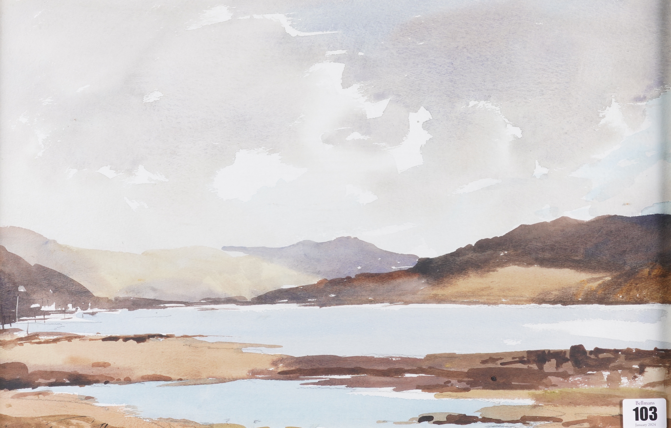 Edward Wesson | Landscape with a lake and mountains | MutualArt