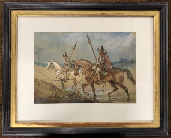 George Cattermole | Soldiers on horseback | MutualArt