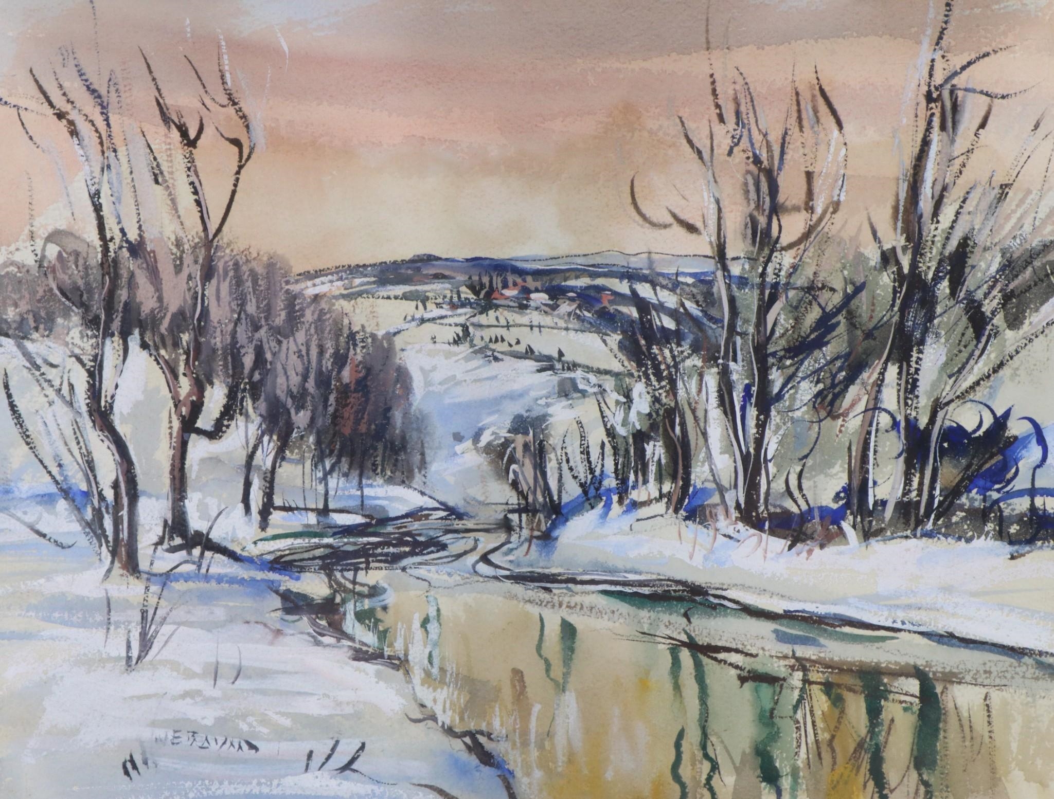 Walter Emerson Baum | Impressionist winter landscape | MutualArt