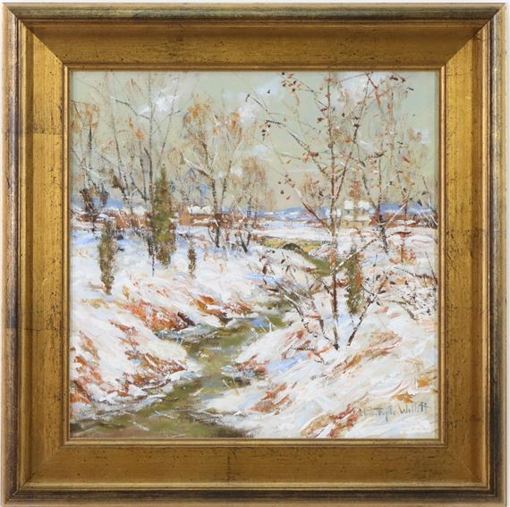 Christopher Willett | Snowy winter landscape with homes in the distance ...