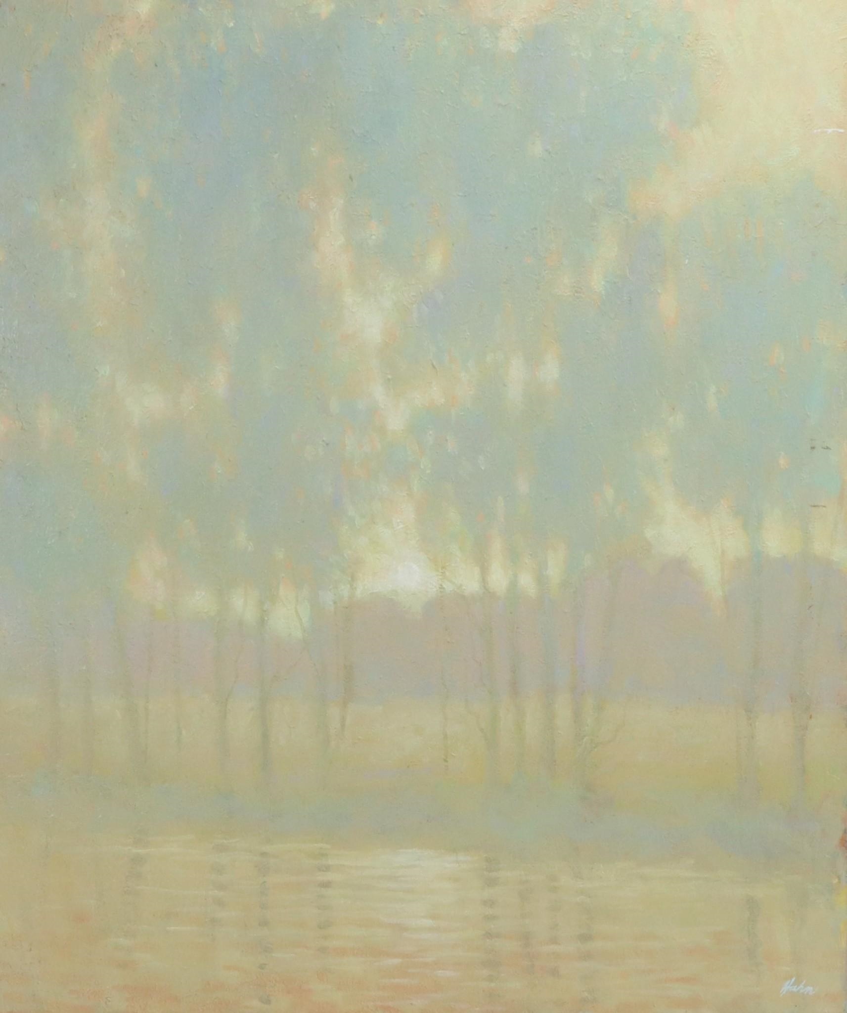 David Hahn | Misty riverside landscape | MutualArt