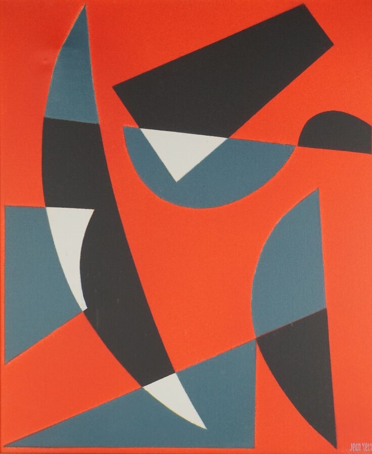 Jean Rets | Formes sur fond vert (1952) | MutualArt