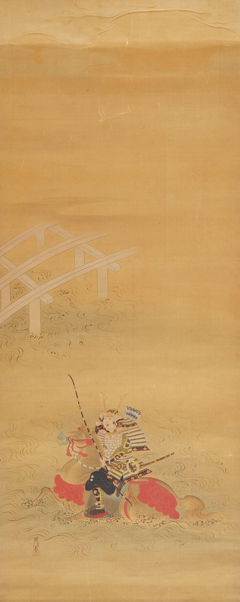Kano Chikanobu | Chikanobu Edo Scroll Painting of Samurai | MutualArt