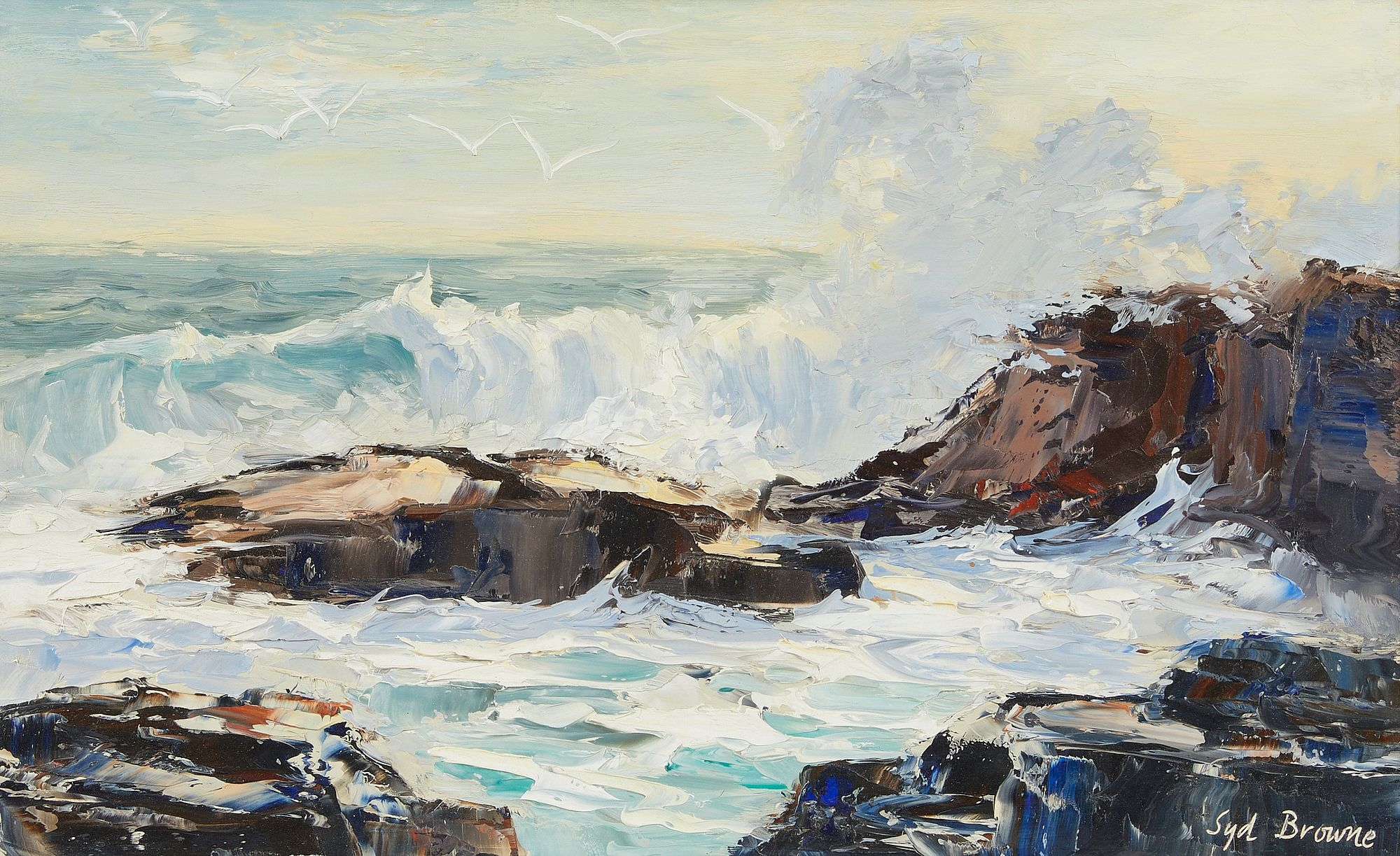 Syd Browne | Syd Browne Ocean Landscape Oil Painting | MutualArt