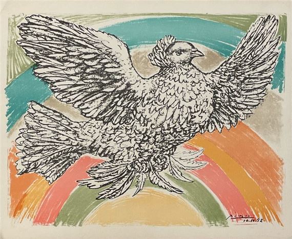 Pablo Picasso | Colombe volant (à l'arc-en-ciel) | MutualArt