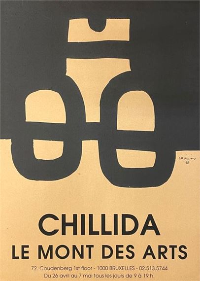 Eduardo Chillida | Poster. Black lithograph produced for his exhibition ...