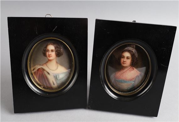 Stieler Joseph | Porzellanbilder Marie Königin von Bayern und Helene ...