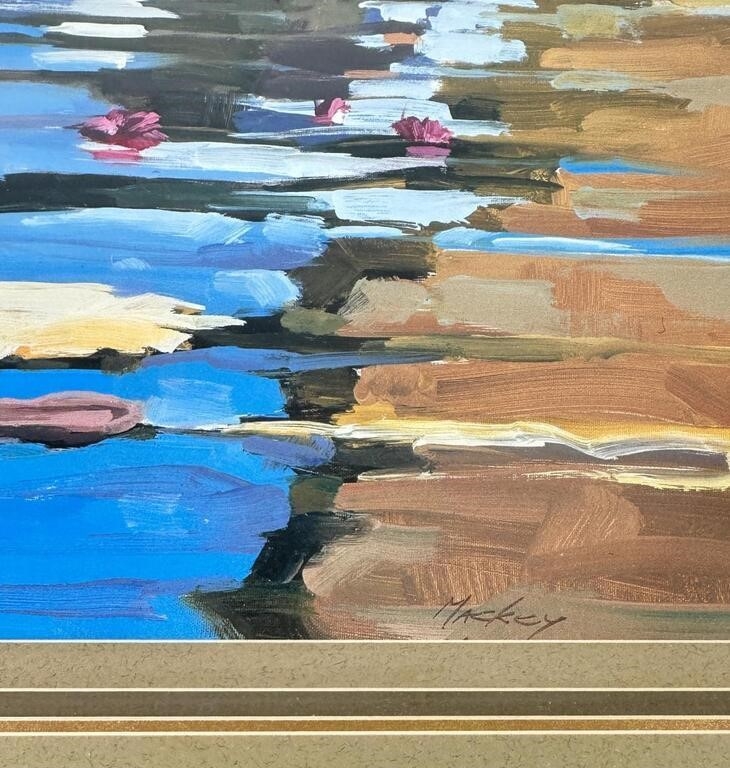 Kim Mackey | Kim Mackey Oil Painting Planting Water Lilies | MutualArt