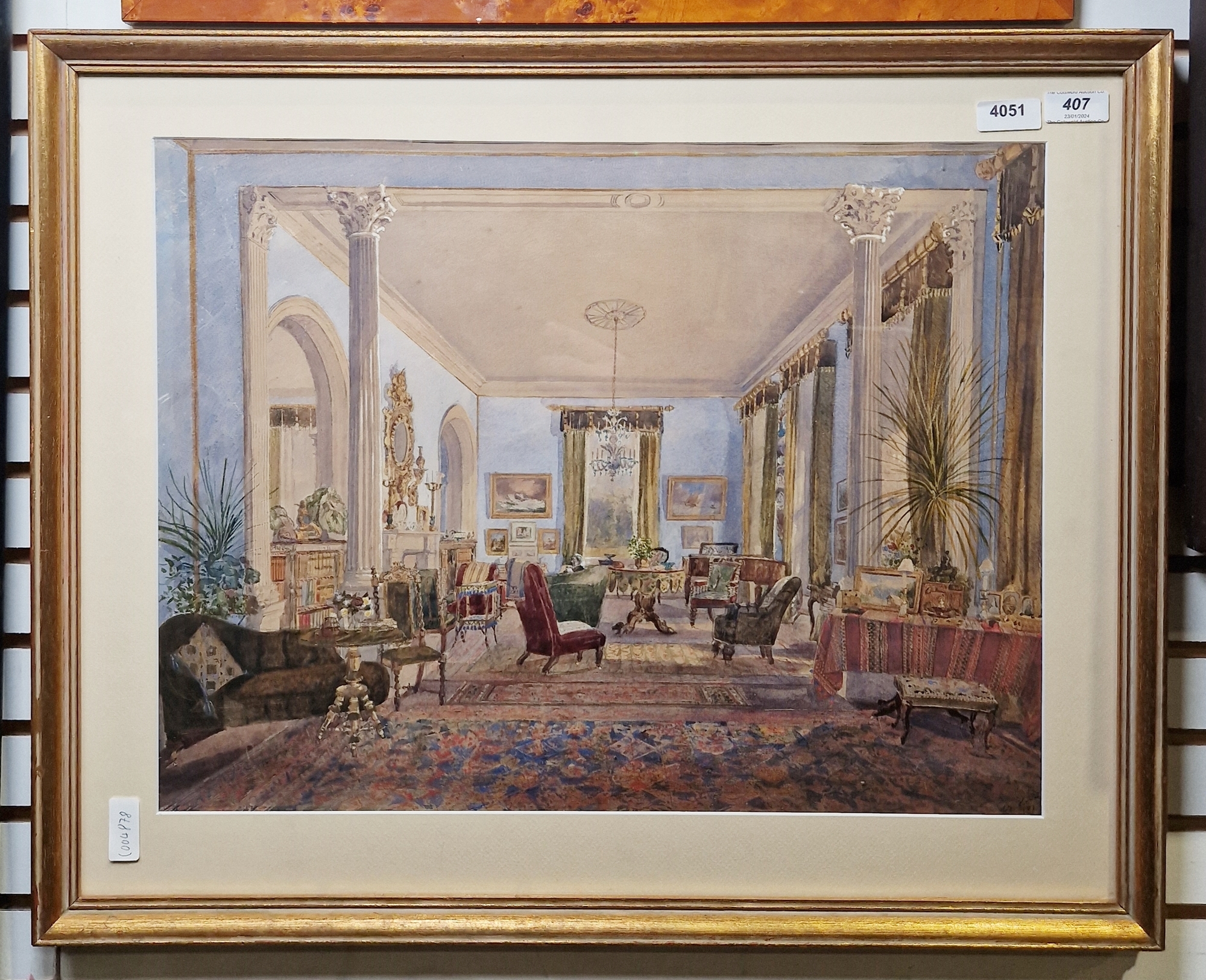 Helen Hamilton | Interior view of a drawing room (1871) | MutualArt