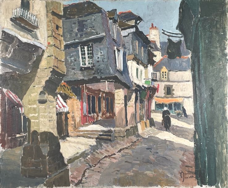 Maurice Martin | Old Breton street in Dinan | MutualArt