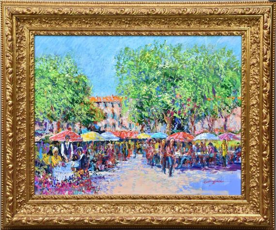 Kerry Hallam | Kerry Hallam (b.1937) Large Paris Café Scene - Oil ...