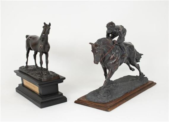 Pierre-Jules Mene | 2 Cast Plaster Horse Statues (2000) | MutualArt