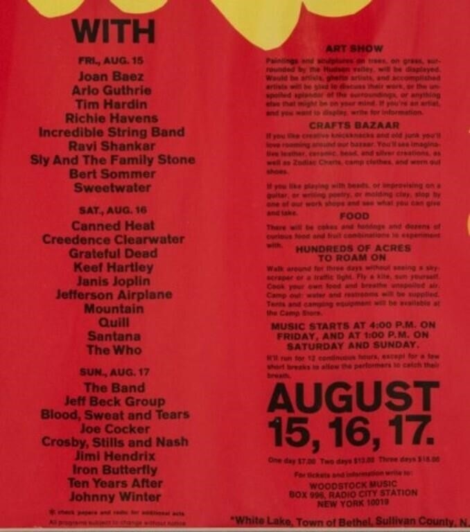 Arnold Skolnick | Framed Woodstock Festival Poster | MutualArt