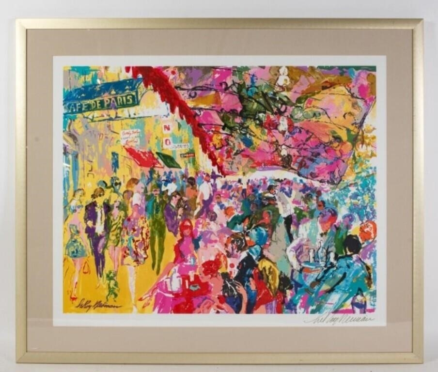 LeRoy Neiman | Artist signed serigraph depicting a colorful Parisian ...