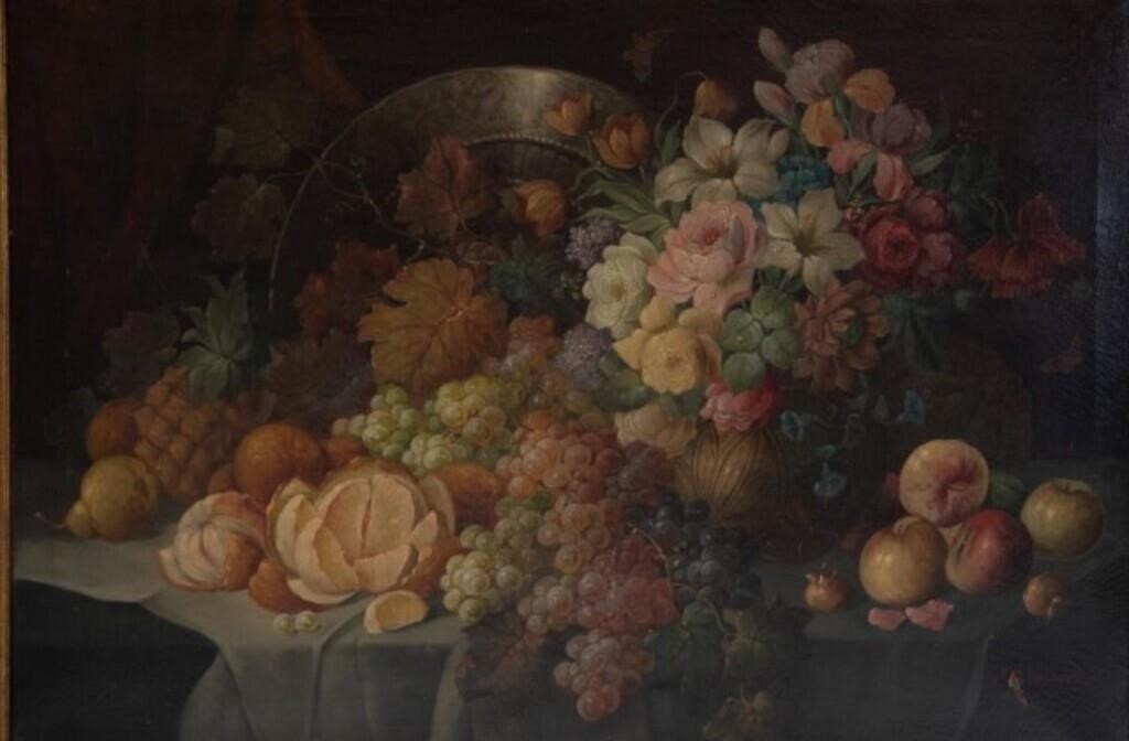 Rudolf Stoitzner | still life table setting with various fruits and ...