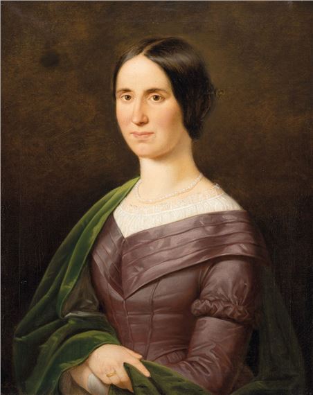 Clemens von Zimmermann | portrait of a Biedermeier lady with lace ...