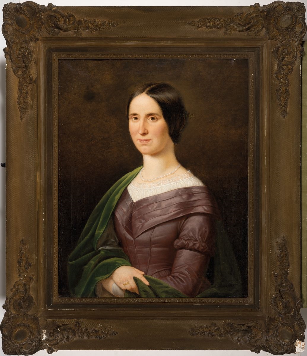 Clemens von Zimmermann | portrait of a Biedermeier lady with lace ...