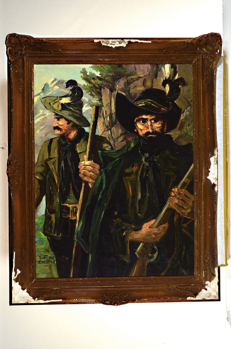 Walter Schröder | two hunters in the mountains | MutualArt