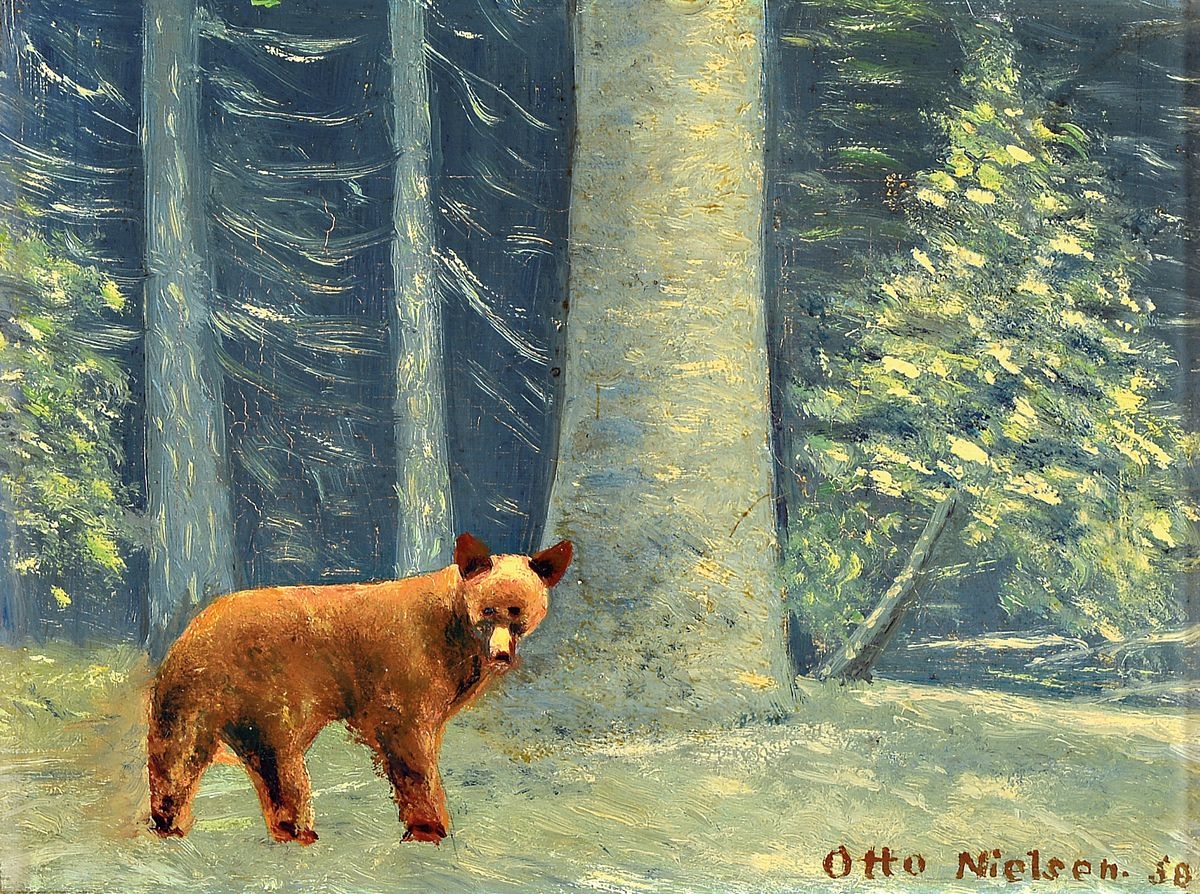 Otto Nielsen | bear at the edge of the forest (1958) | MutualArt
