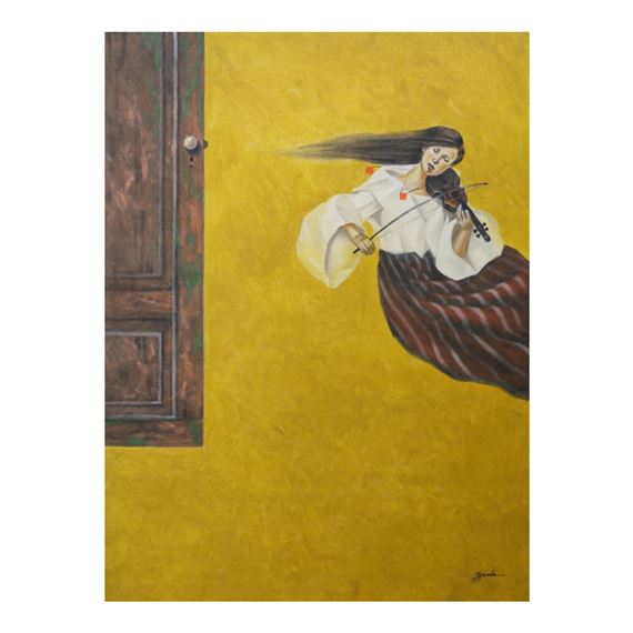 Jerry Morada | Woman with a Violin | MutualArt