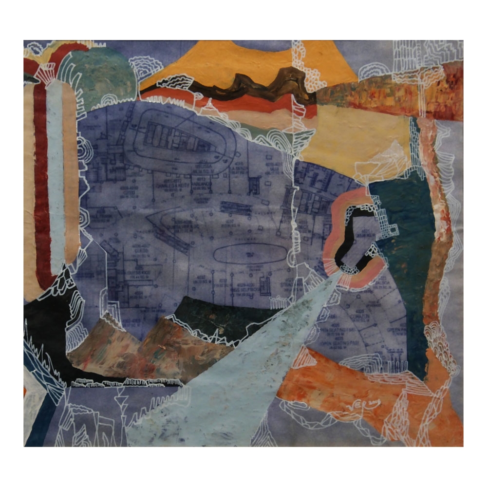 Camille Ver | Blueprint Collage (2018) | MutualArt