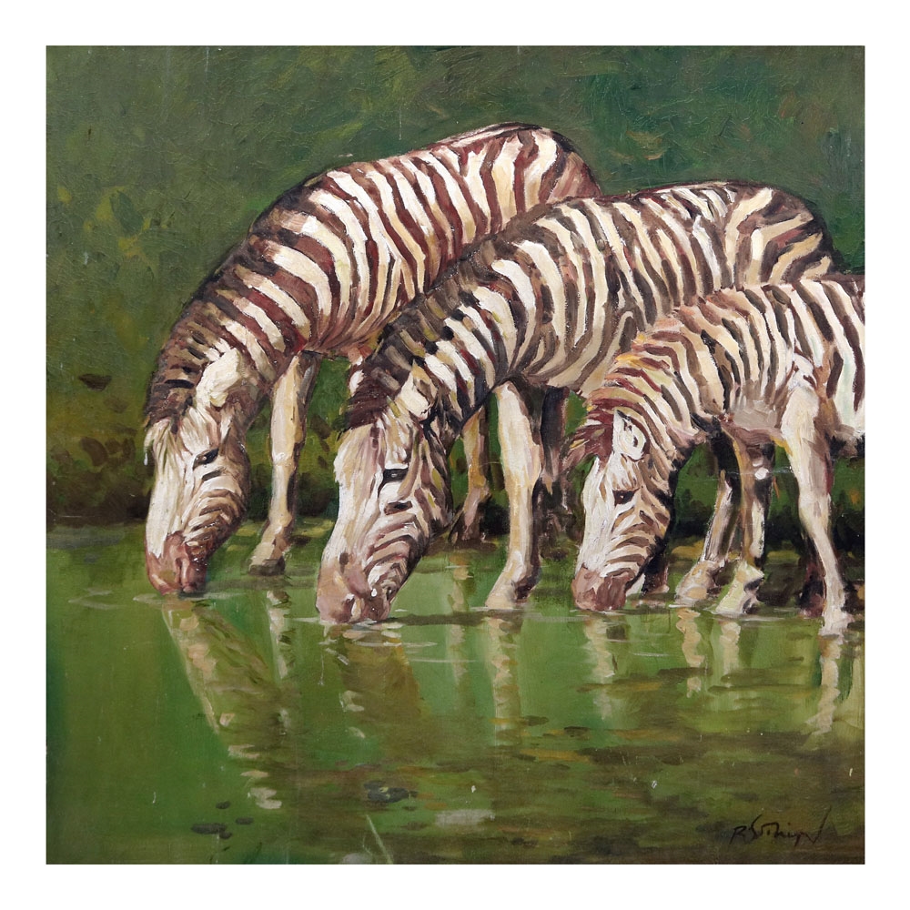Roger San Miguel | Three Zebras | MutualArt