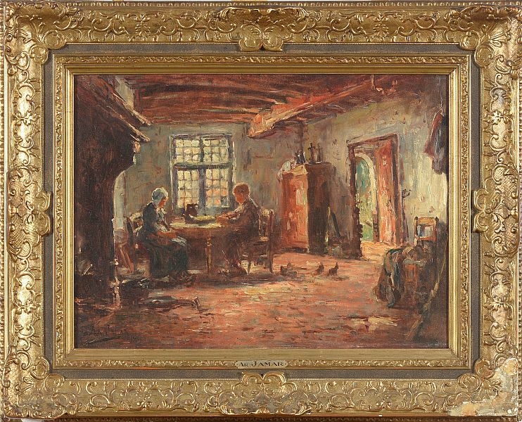 Armand Jamar | Intérieur animé (1916) | MutualArt