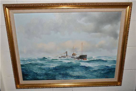 Ken Hancock | 2014) A FISHING TRAWLER IN A SWELL | MutualArt