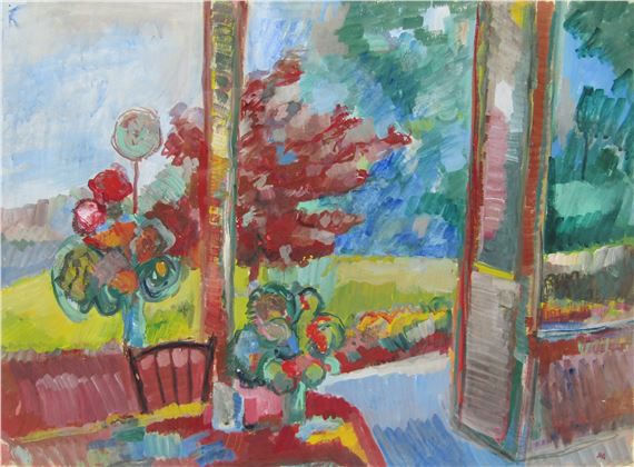 Arthur Goodwin | Veranda scene with table and chair | MutualArt