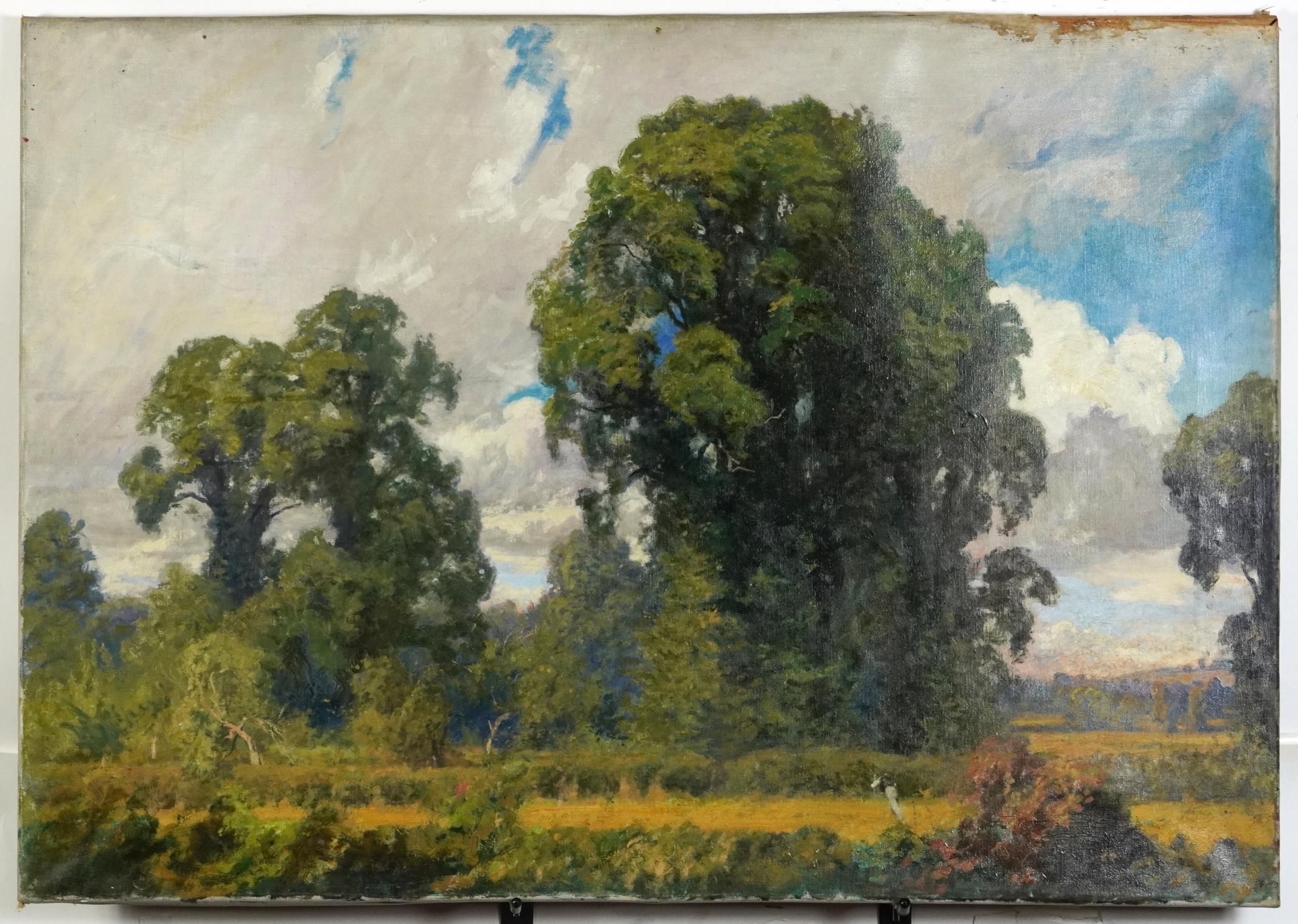 Arthur Streeton | Landscape with figure harvesting | MutualArt