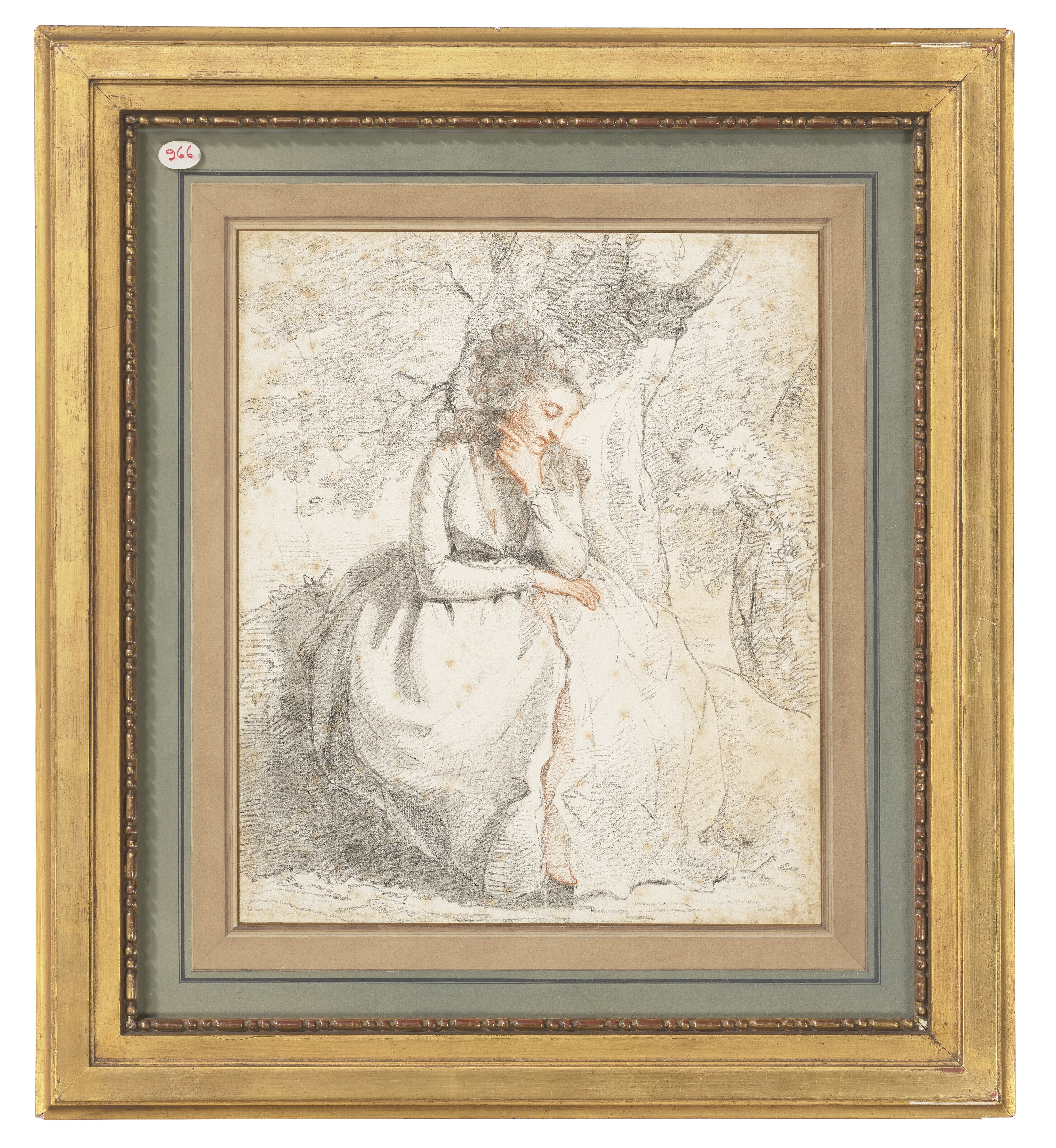 John Hoppner | Portrait of a pensive young lady seated by a tree ...