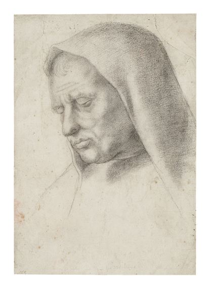 Fra Bartolomeo | Head of a friar wearing a cowl, seen in three-quarter ...