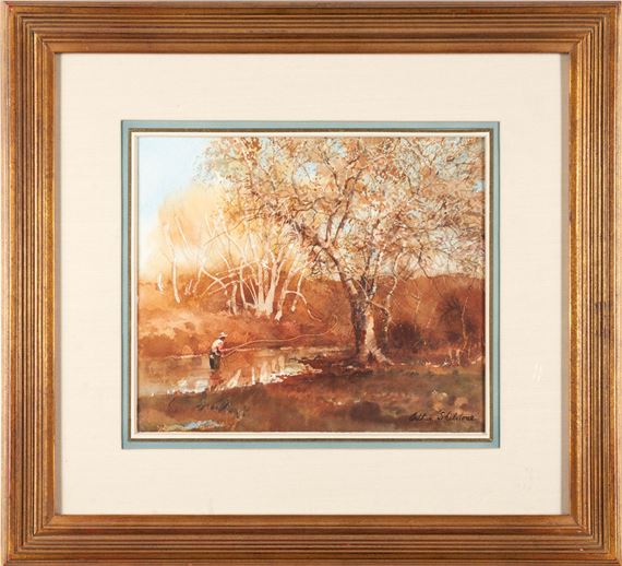 Arthur Shilstone | Fly Fishing from a Canoe | MutualArt