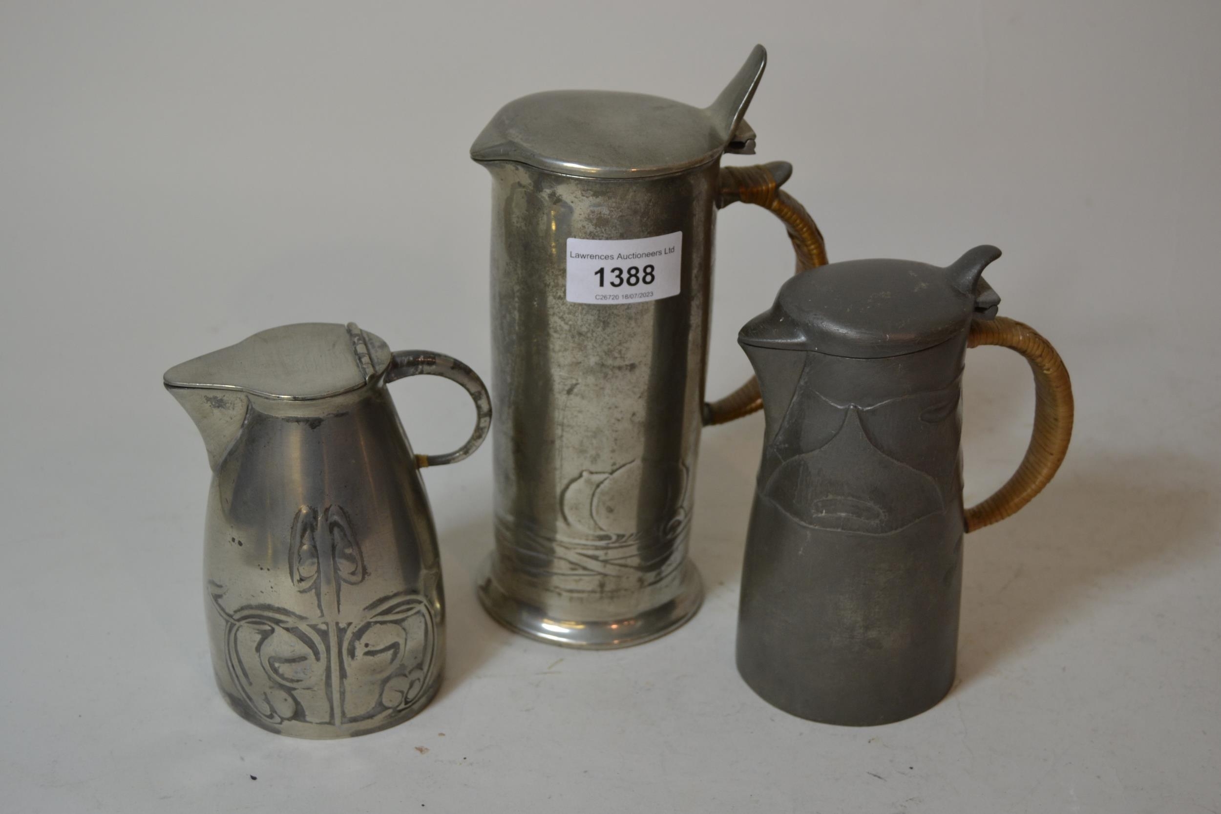 Archibald Knox | Tudric pewter hot water pot with rattan handle | MutualArt