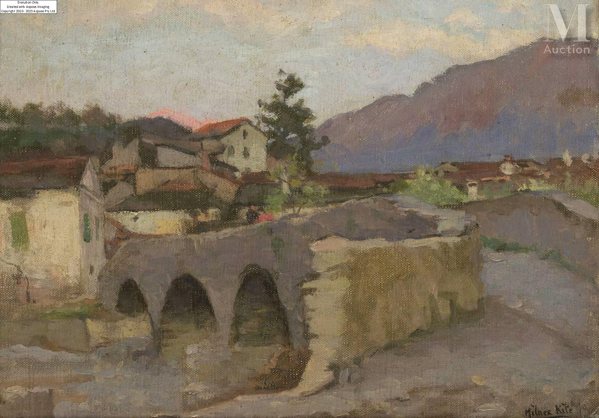 Joseph Milner Kite | Paysage au pont | MutualArt