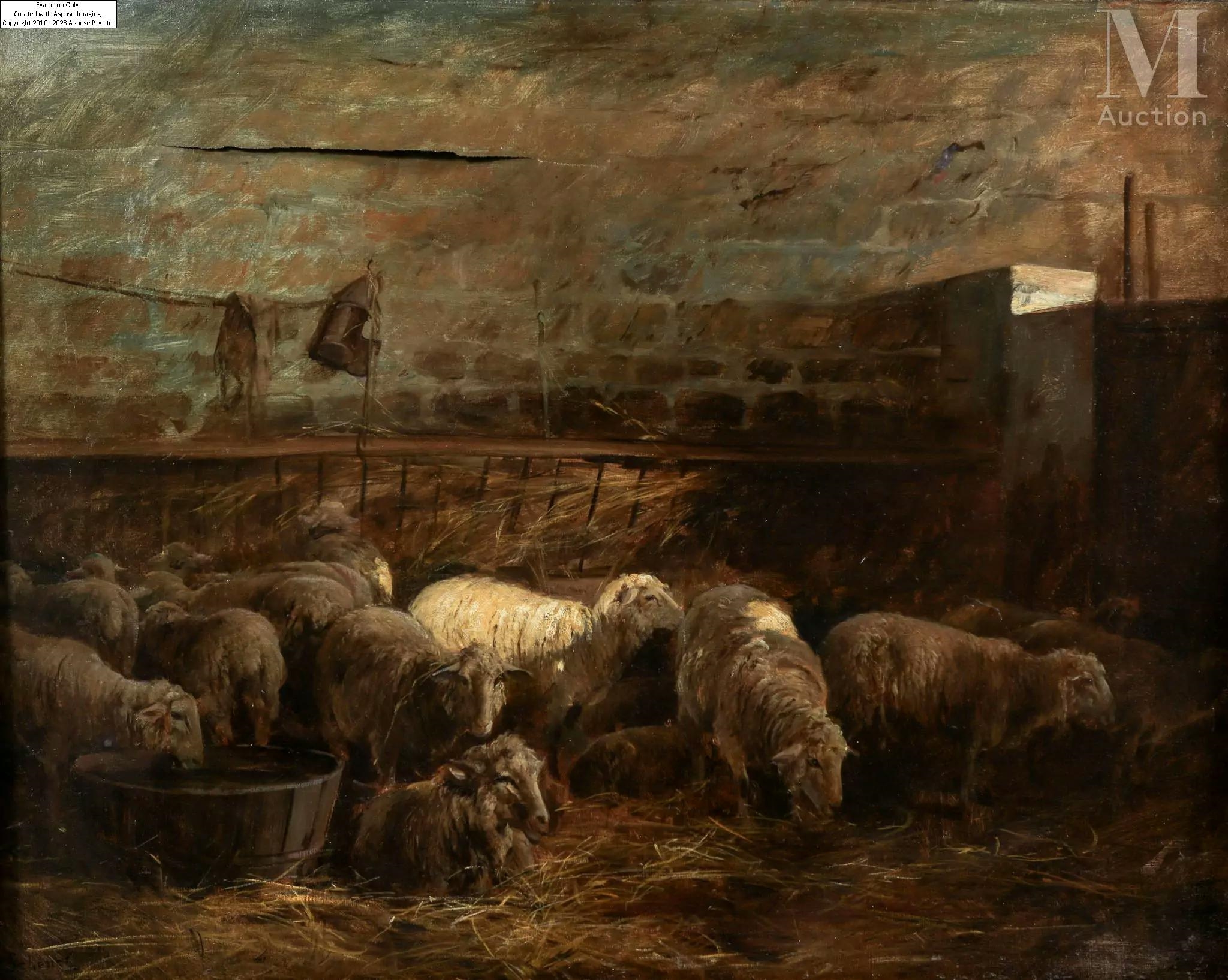 August Friedrich Albrecht Schenck | A shepherd with his flock in a ...