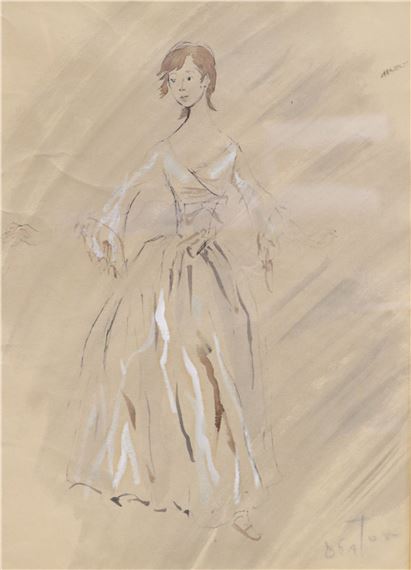 Cecil Beaton | A fashion sketch, | MutualArt
