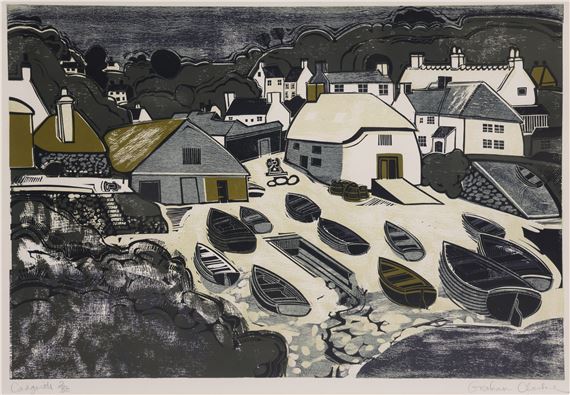 Graham Clarke | Graham Clark ''Cadgwith'' S/N Modern Lithograph Framed ...