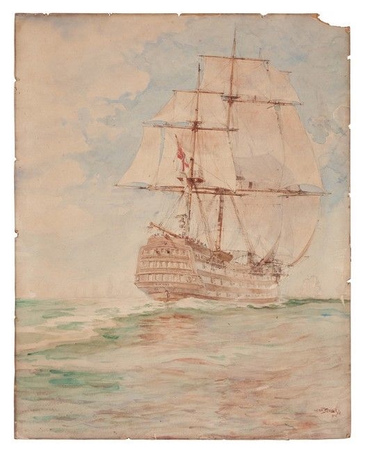 Albert Sébille | Le Victory, vaisseau de Nelson à Trafalgar, 1908 (1908 ...