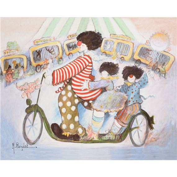 Michel Boulet | Clowns on motorcycles | MutualArt